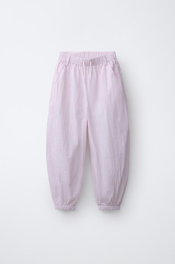 BARREL-BUKSER I NYLON MED KANT - rosa | ZARA Danmark