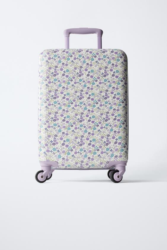 FLORAL TRAVEL SUITCASE - Mauve | ZARA United States