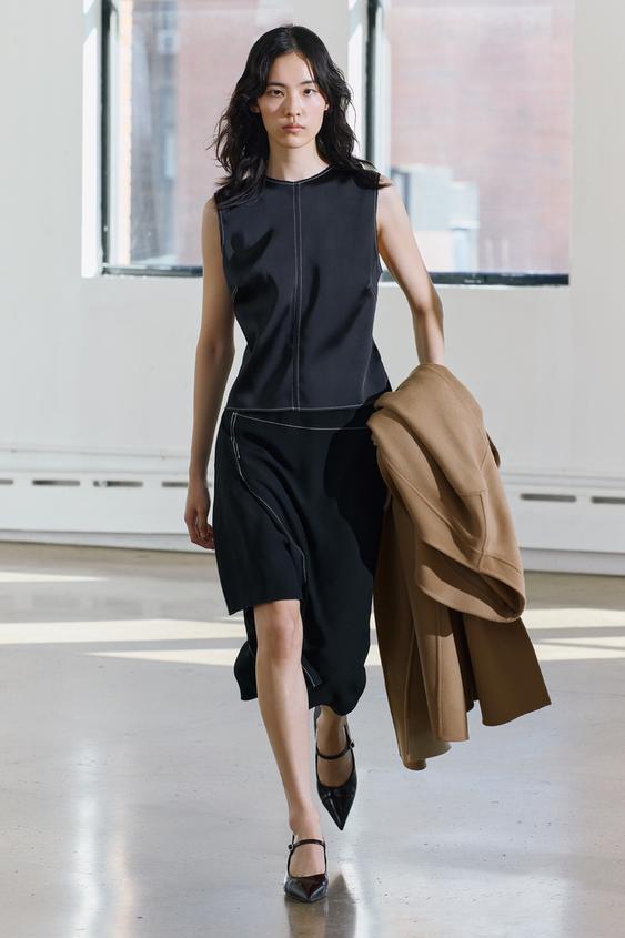 Zw Collection Topstitched Top Black Zara South Africa