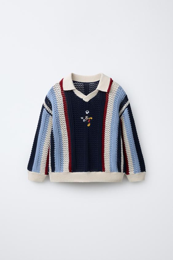 MICKEY MOUSE © DISNEY KNIT POLO SHIRT - Blue / Navy | ZARA UAE - Dubai ...