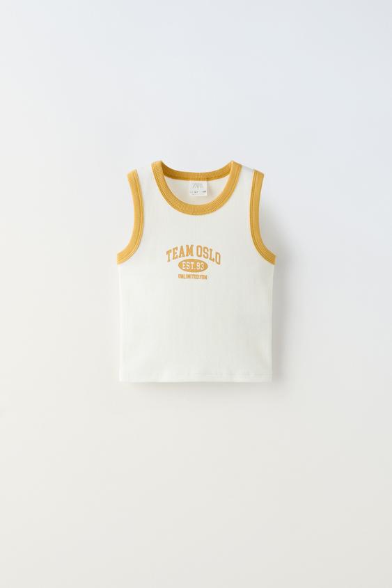 VARSITY TOP WITH CONTRAST TRIMS - White | ZARA Georgia