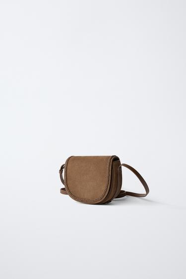 SAC BANDOULIÈRE EN CUIR - Marron | ZARA France