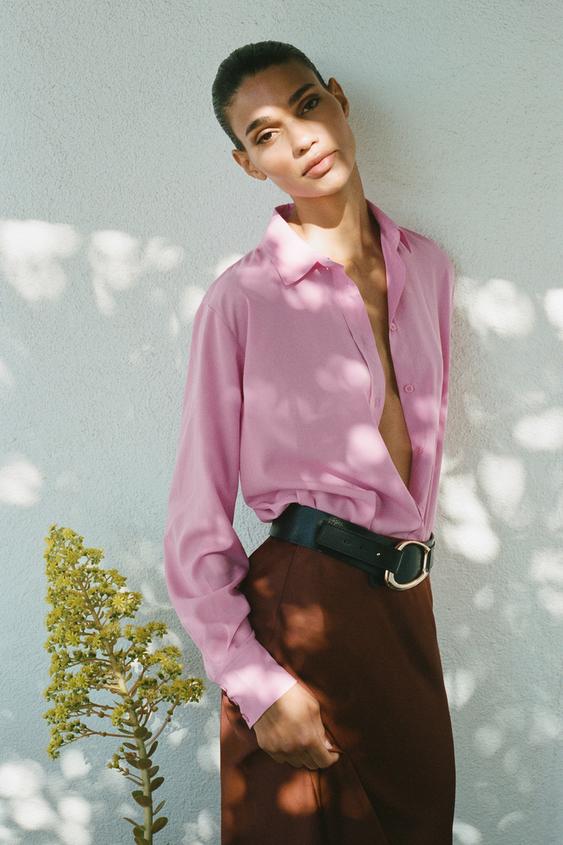 БАЗОВА СТРУМУЮЧА СОРОЧКА - Колір жуйки | ZARA Україна / Ukraine