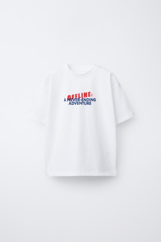 T-SHIRT À INSCRIPTION IMPRIMÉE - Blanc | ZARA France