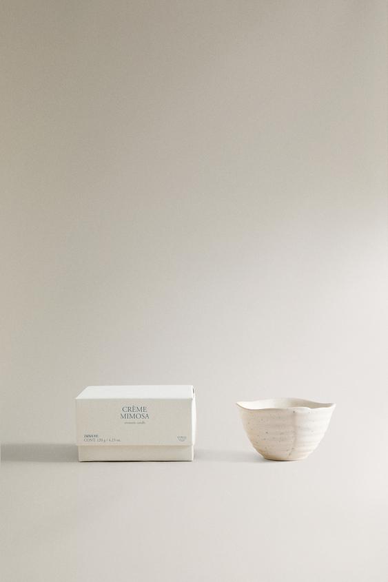 (120 G) CRÈME MIMOSA SCENTED CANDLE - CAMEL/WHITE | ZARA Turkey