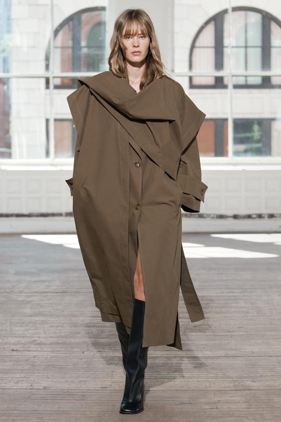 OVERSIZED CAPE TRENCH ZW COLLECTION - Toffee | ZARA Mexico