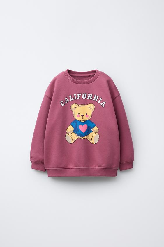 RAISED PRINT SWEATSHIRT - Raspberry | ZARA United Kingdom