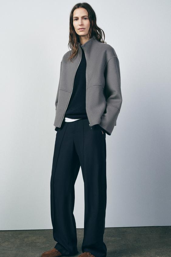 WOOL BLEND JACKET ZW COLLECTION - Gray marl | ZARA Canada