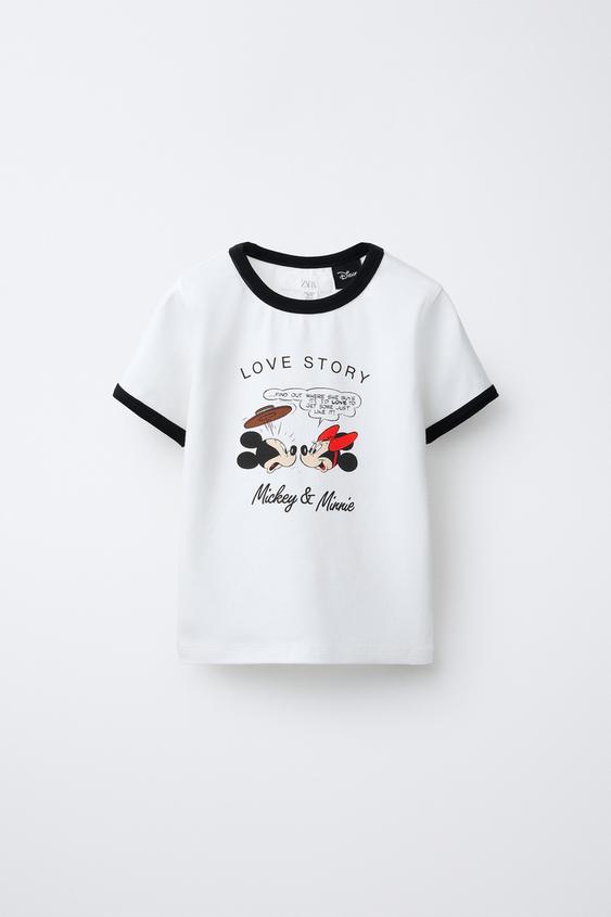 MICKEY AND MINNIE MOUSE © DISNEY CONTRAST T-SHIRT - White | ZARA UAE ...