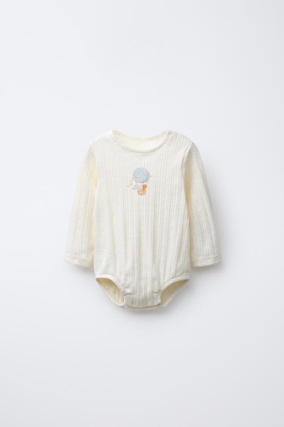 BODY POINTELLE ESTAMPADO - Cru | ZARA Brasil
