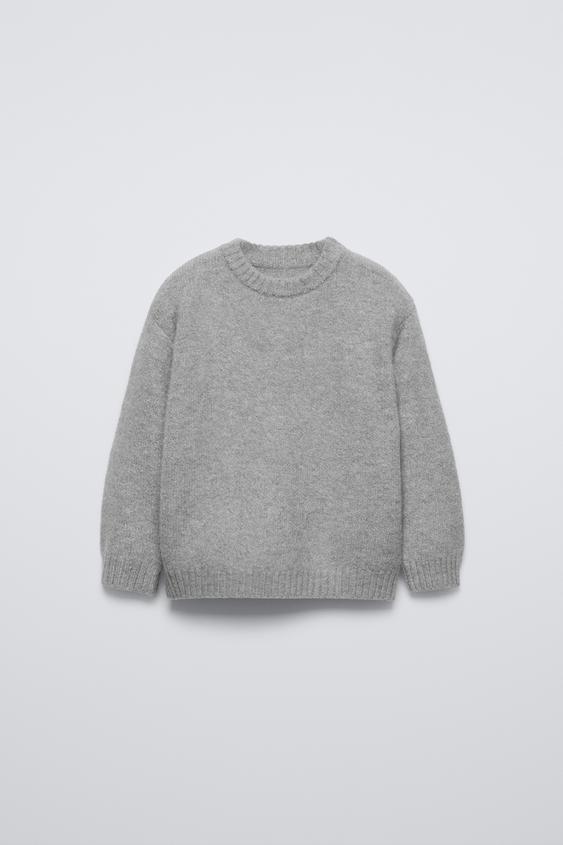 Pull En Maille Uni Doux Au Toucher Gris Chiné Zara France
