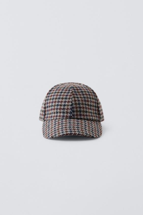HOUNDSTOOTH CAP - Purple | ZARA Australia