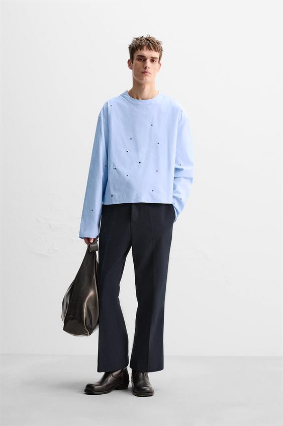 LIMITED EDITION FLARE FIT TROUSERS - Blue | ZARA Ireland