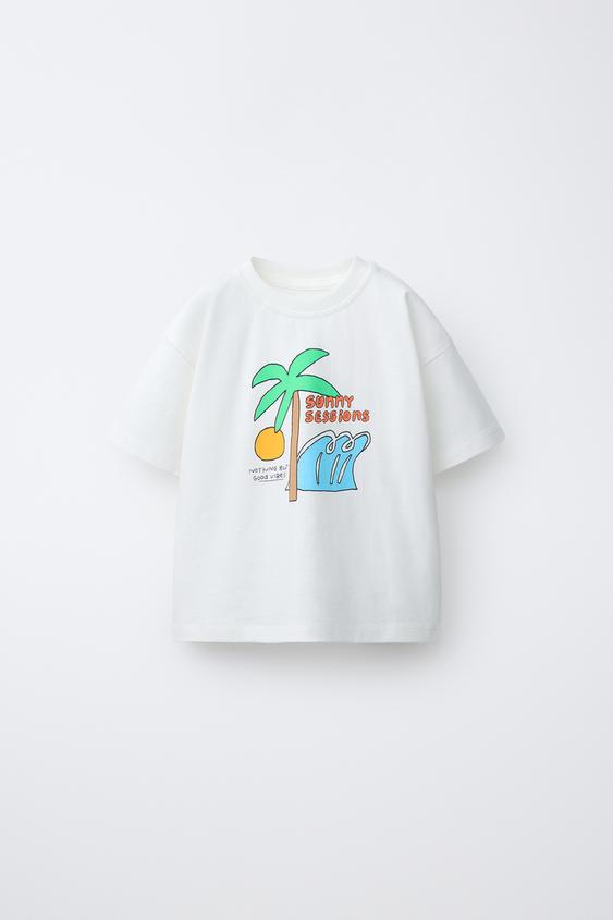 PRINTED T-SHIRT - White | ZARA Thailand