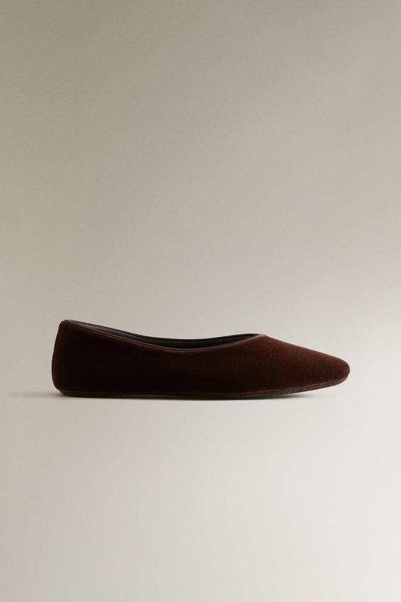 PLIŠANE BALETANKE - Braon | ZARA Srbija / Serbia
