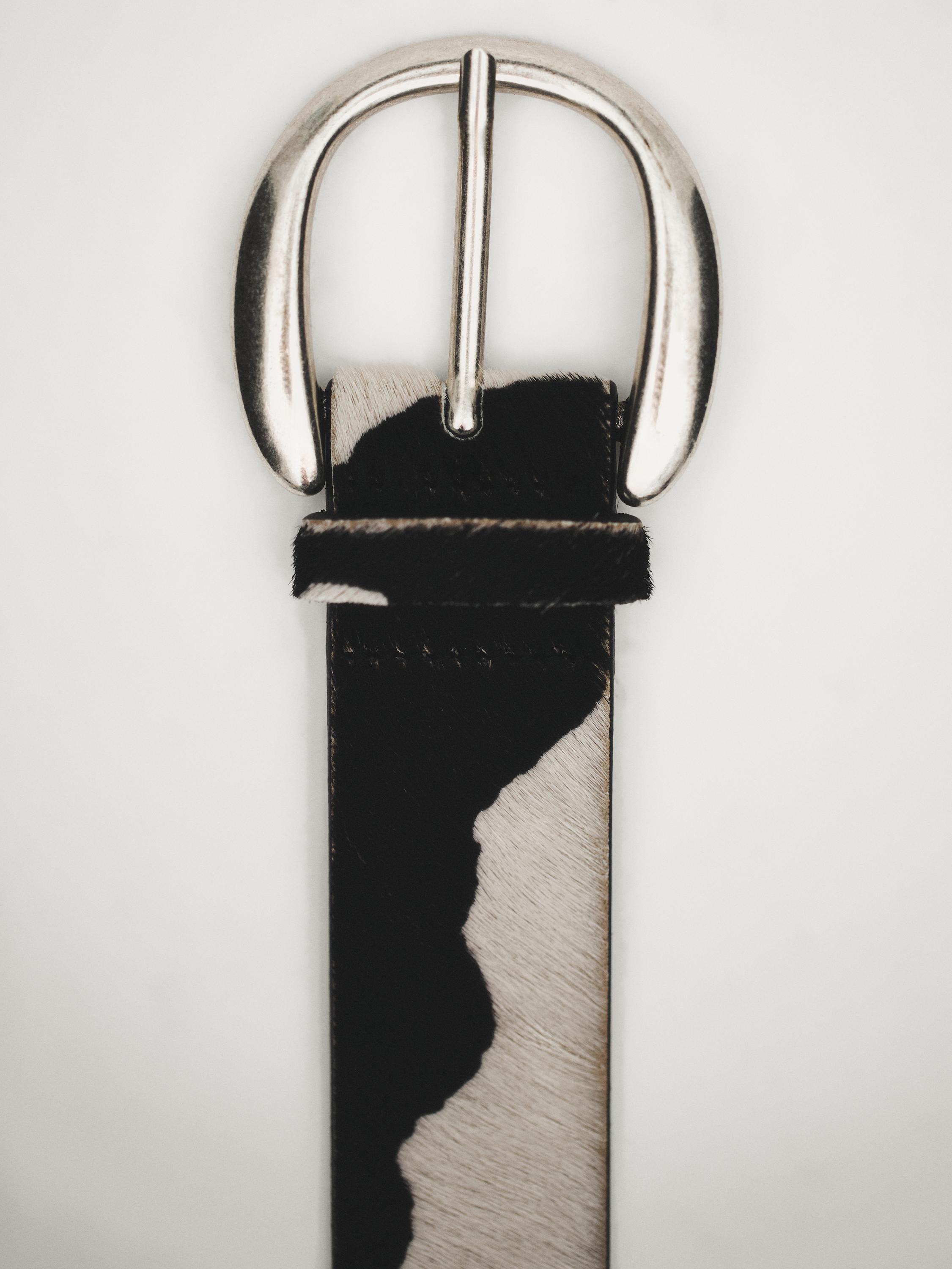 Animal print hair-on leather belt - White | ZARA Canada Animal print hair-on leather belt - White | ZARA Canada