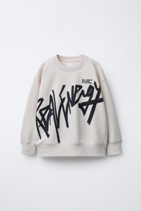 GRAFFITI PRINT SWEATSHIRT - Grey | ZARA Singapore