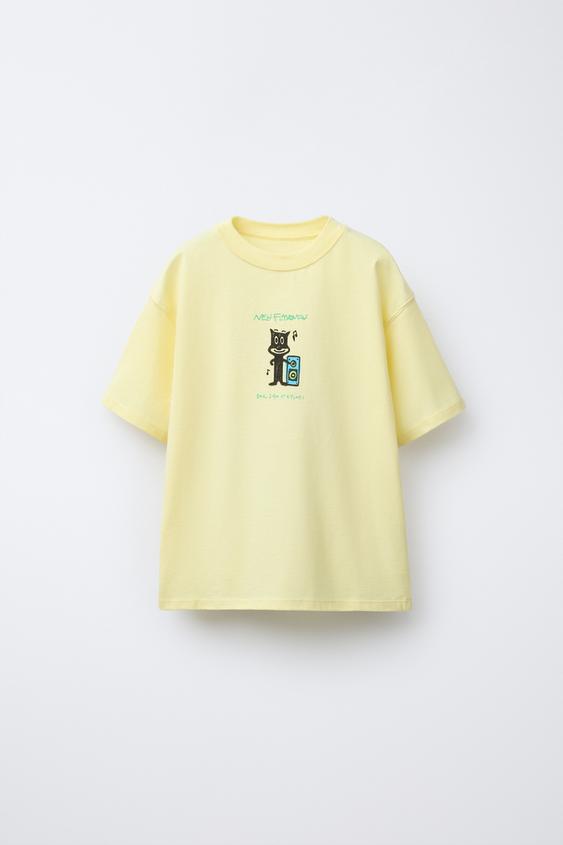 CAT PRINT T-SHIRT - Yellow | ZARA South Africa