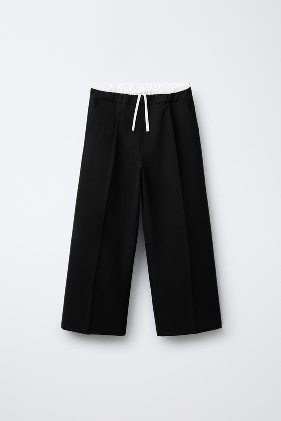 PANTALONI GAMBA LARGA DOPPIA CINTURA - Nero | ZARA Italia / Italy