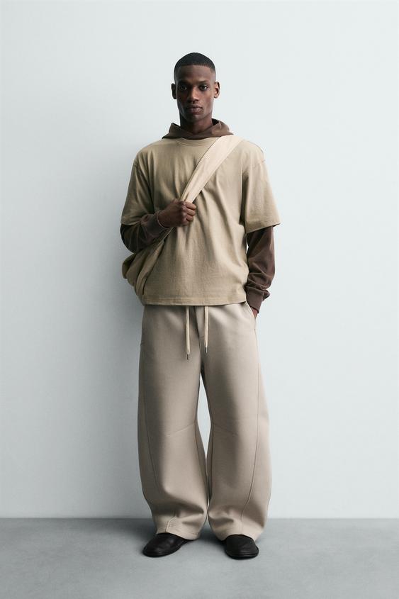 REVERSIBLE HEAVYWEIGHT T-SHIRT - Sand | ZARA New Zealand