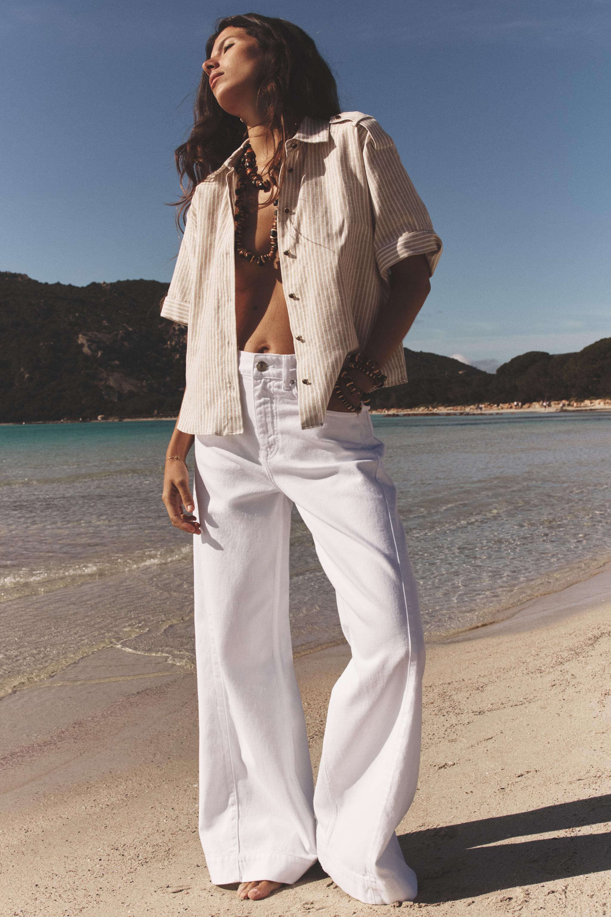 METALLIC THREAD STRIPED SHIRT - Ecru / Beige | ZARA United METALLIC THREAD STRIPED SHIRT - Ecru / Beige | ZARA United