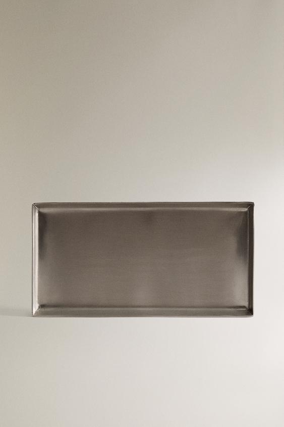 RECTANGULAR ALUMINUM TRAY - Silver | ZARA United States