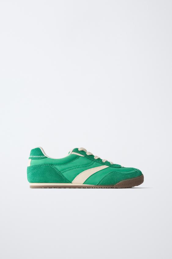 SAPATILHA DESPORTIVA EM CONTRASTE - Verde | ZARA Portugal