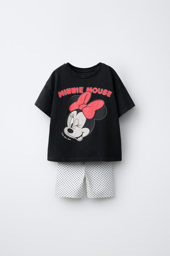 MINNIE MOUSE © DISNEY T-SHIRT AND CYCLING LEGGINGS SET - Black / White ...