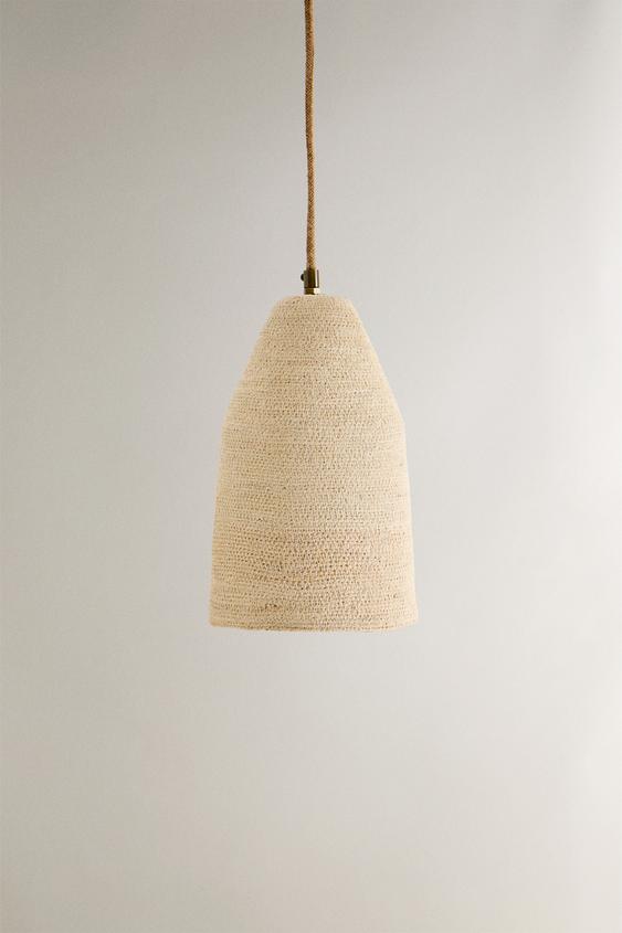 LARGE SEAGRASS CEILING LAMP - Light beige | ZARA Ireland
