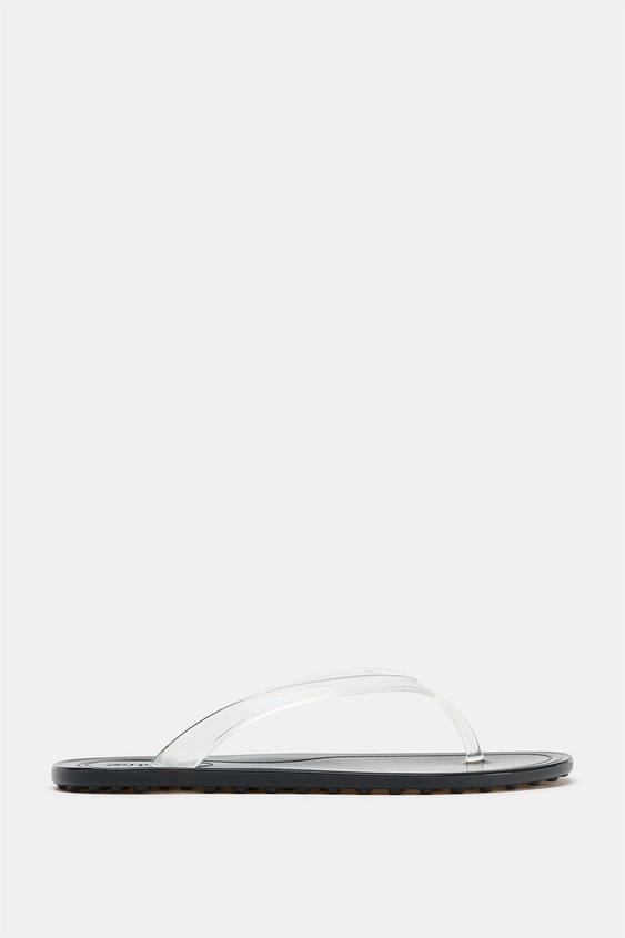 フラットビニールサンダル - ブラック | ZARA Japan / 日本