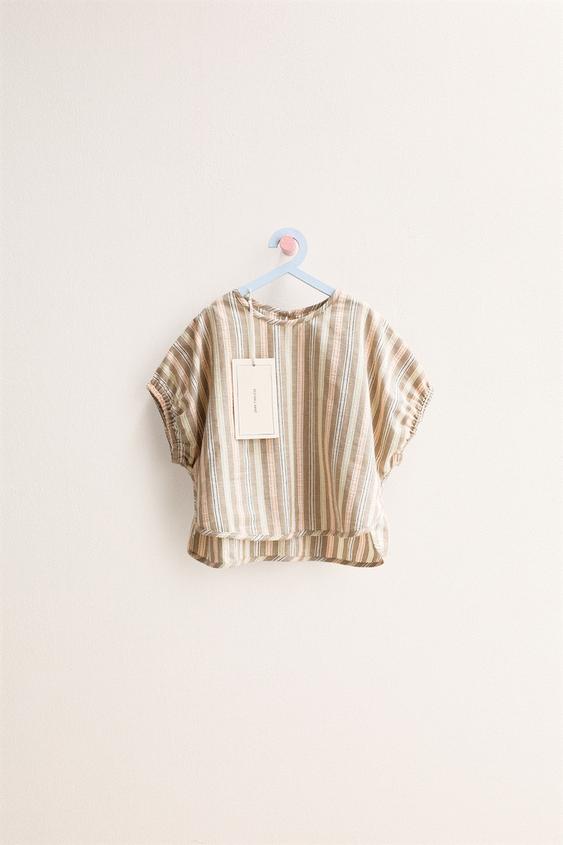 ZARA TIMELESS - STRIPED BLOUSE - camel | ZARA Turkey