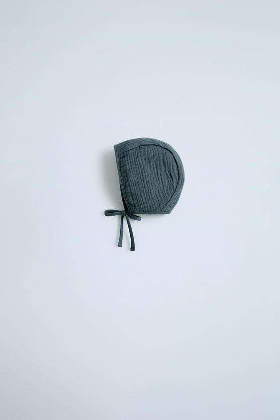 PLAIN CREPE BONNET - Blue / Grey | ZARA Thailand