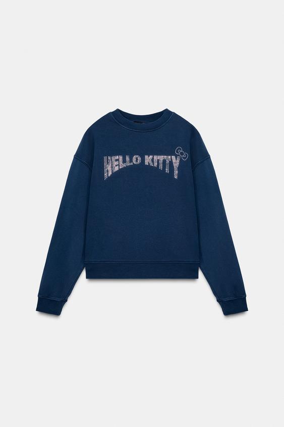 WASHED HELLO KITTY © 2025 SANRIO SWEATSHIRT - Navy blue | ZARA Hungary ...