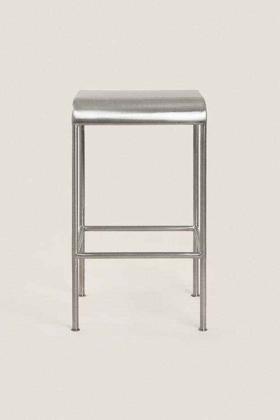 STEEL BAR STOOL - Matte silver | ZARA United States
