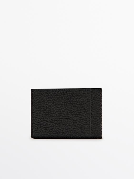 Nappa leather landscape wallet - Black | ZARA United States