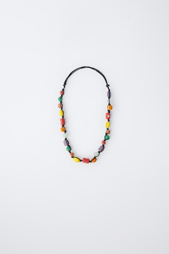 COLLAR ABALORIOS CUERDA - Multicolor | ZARA España