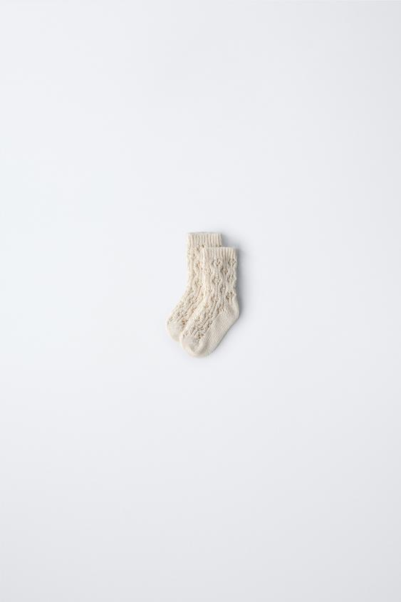 SILK COTTON SOCKS - Ecru | ZARA New Zealand
