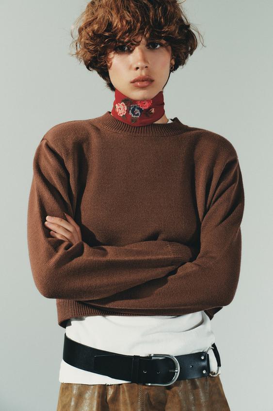 FLORAL EMBROIDERY CHOKER SCARF - Red | ZARA United States