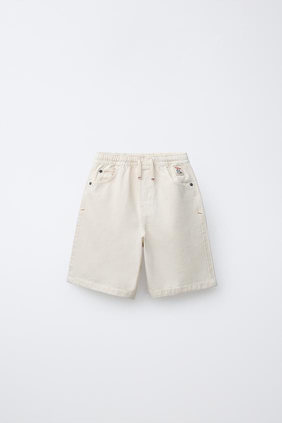 SHORT BAGGY ÉTIQUETTE - Écru | ZARA France