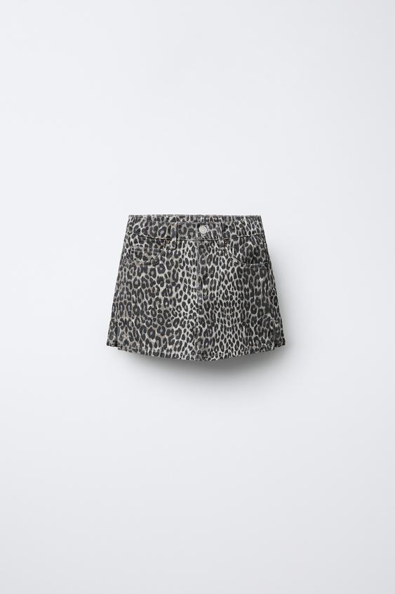ANIMAL PRINT BERMUDA SKORT - Brown | ZARA Turkey