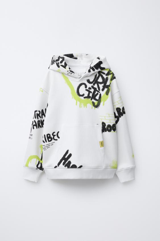 GRAFFITI PRINT SWEATSHIRT - Oyster-white | ZARA Canada