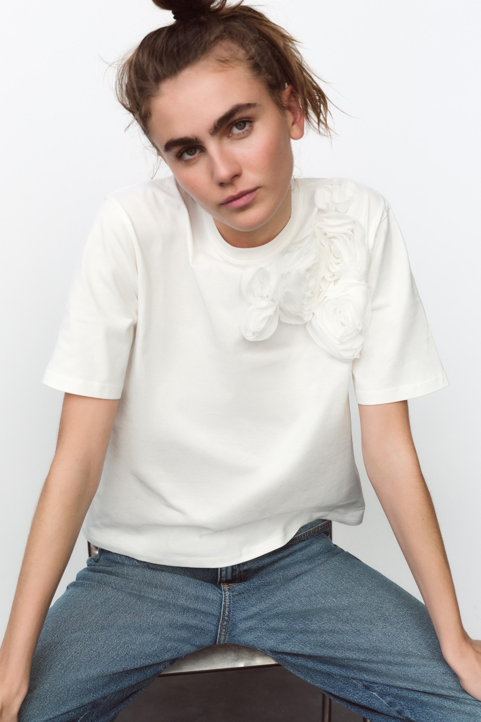 FLORAL T-SHIRT - White | ZARA Ireland