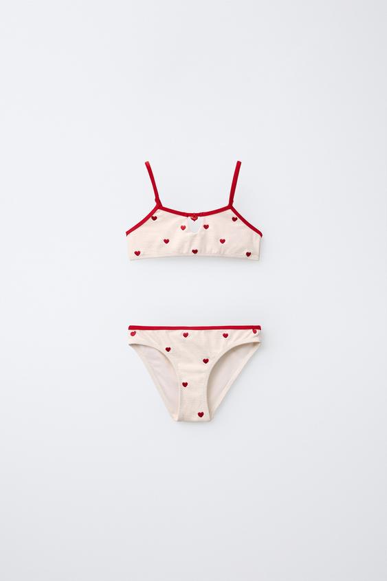 6-14 YEARS/ HEART STRUCTURE BIKINI - Red | ZARA Mexico