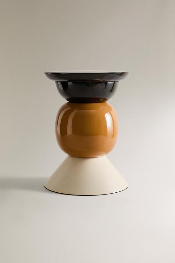 SHINY MATTE SIDE TABLE X COLLAGERIE - Mustard | ZARA United States
