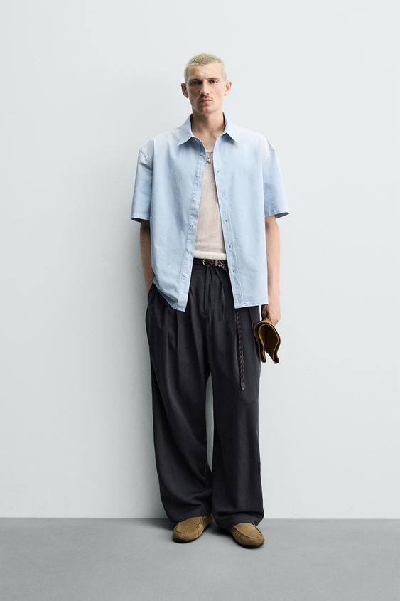 CAMISA RELAX FIT LAVADO SPRAY - Azul claro | ZARA Mexico
