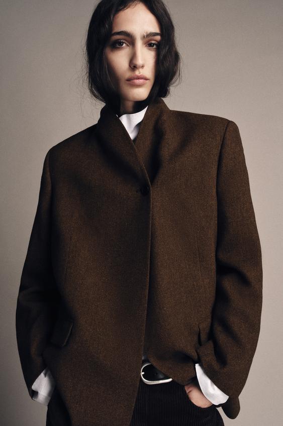ΜΠΛΕΪΖΕΡ ΨΑΡΟΚΟΚΑΛΟ ΜΕ ΜΑΛΛΙ ZW COLLECTION - Καφέ | ZARA Greece / Ελλαδα