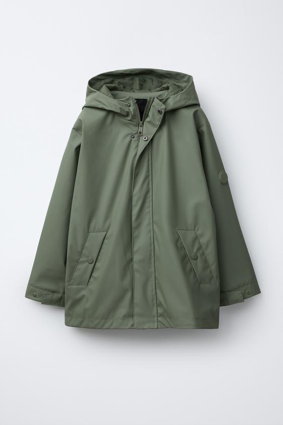 PARKA ENGOMADA WATER REPELLENT - Verde | ZARA Chile