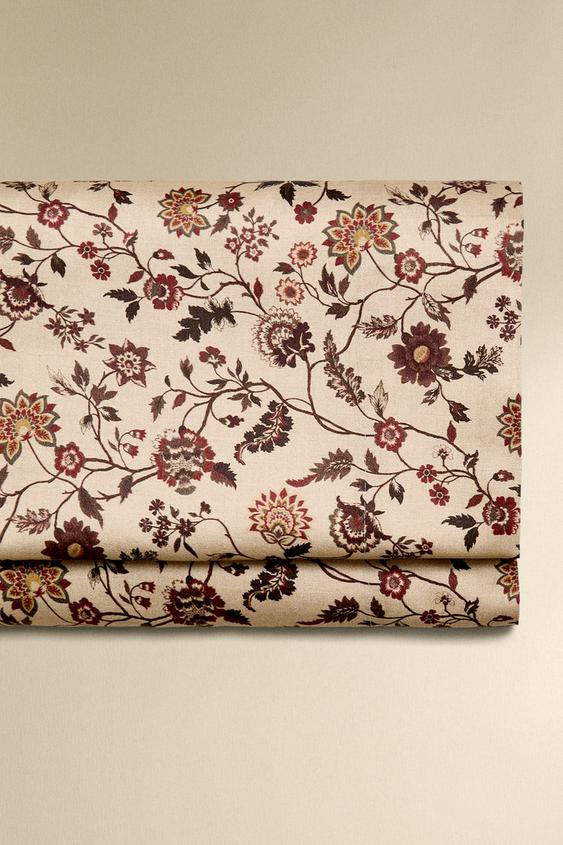 FLORAL PRINT SATEEN FLAT SHEET - Beige | ZARA United States
