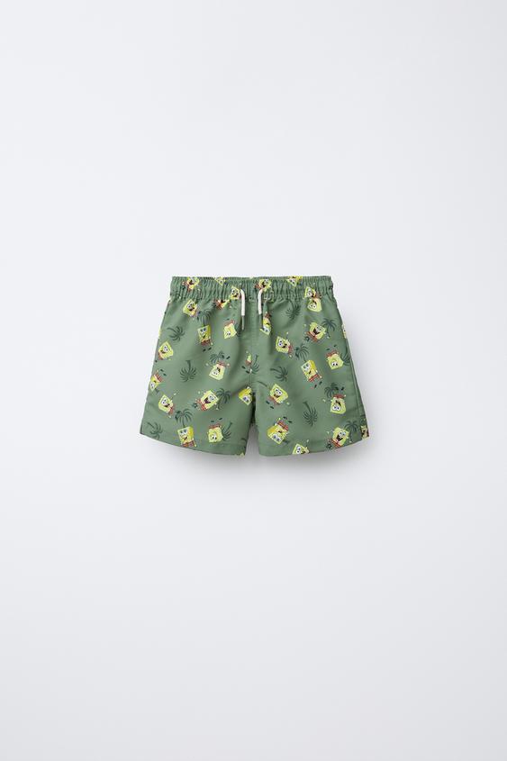 AGES 6-14 / SPONGEBOB SQUAREPANTS © NICKELODEON SWIM SHORTS - Green ...