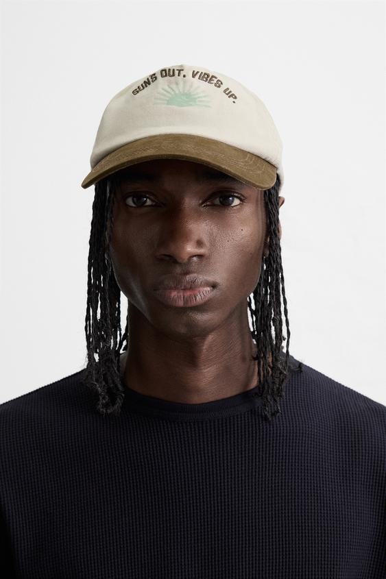COMBINED EMBROIDERY CAP - Ecru | ZARA United States